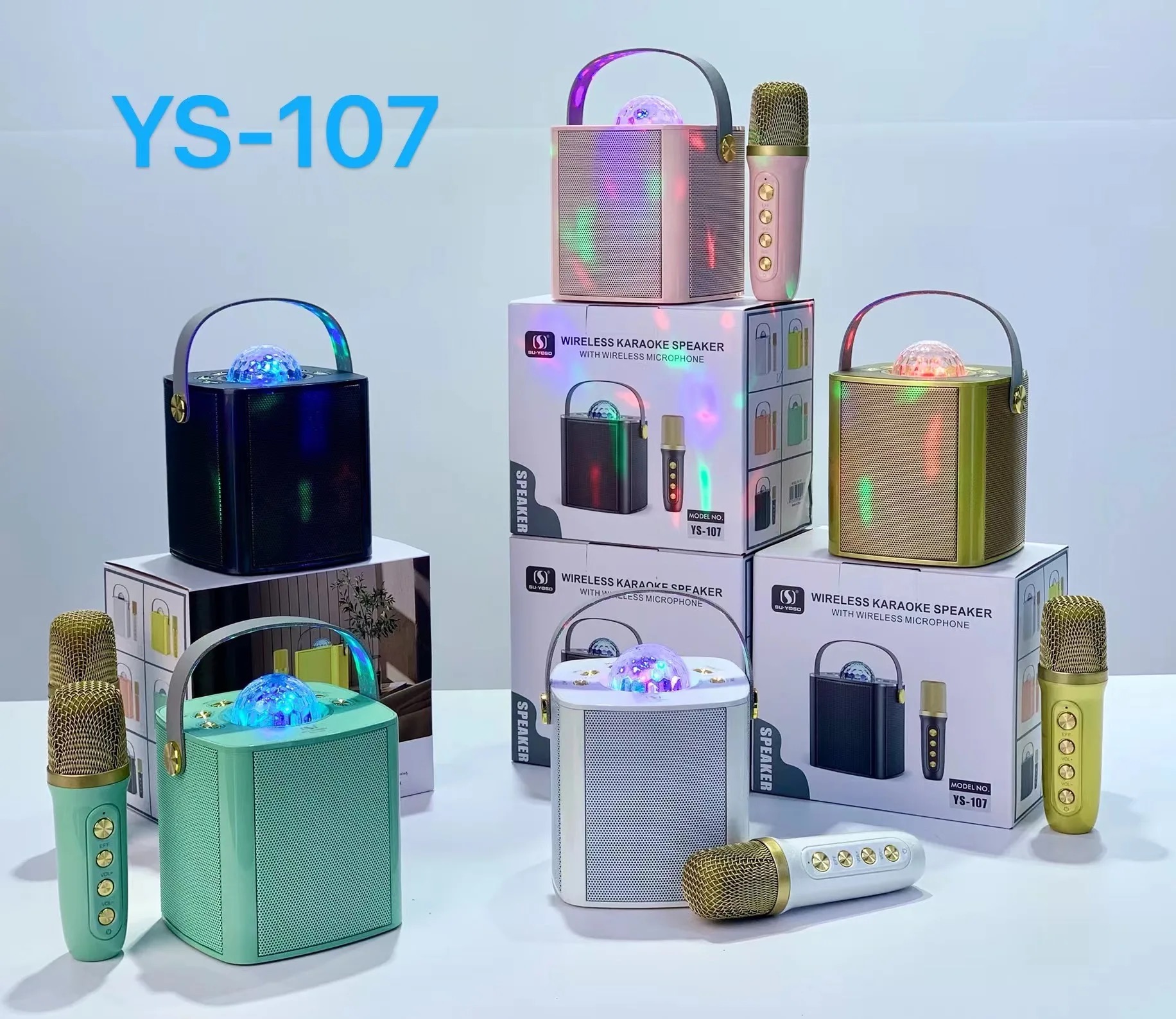 YS107 New 2023 Karoke Speakers With Single Mic - 2 In 1 Handheld ...